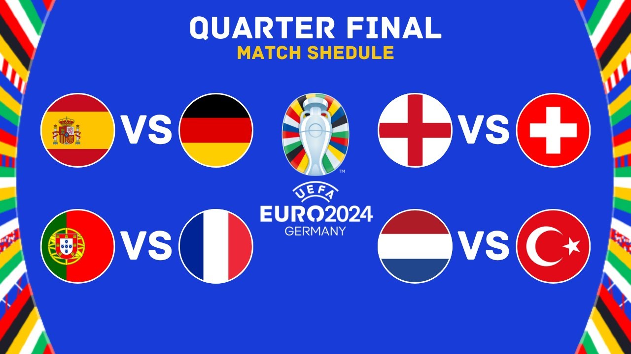Match Schedule - UEFA EURO 2024 Quarter-Final | EURO 2024 Round Of 16 ...