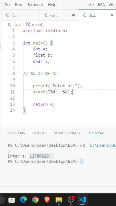 Input in C || Watch the complete video on the channel #coding #c #clanguage #shorts #trending ...