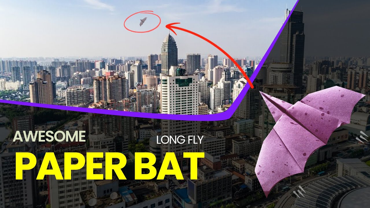 Origami Bat-Shaped Paper Plane |Best Paper Airplane | World Record ...