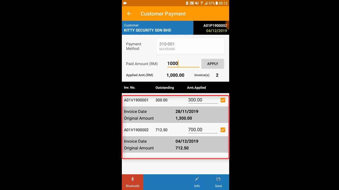 MY SALES BUDDY CUSTOMER PAYMENT - YouTube