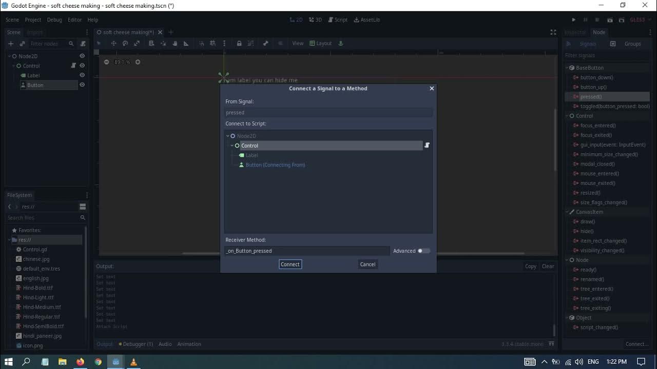 godot button click label hide - YouTube