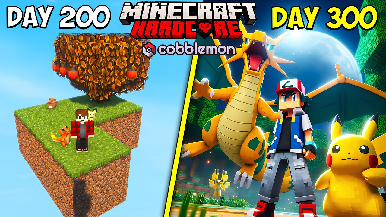 I Survived 300 Days in Cobblemon Skyblock - YouTube