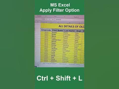 How to apply Filter In excel | Filter Shortcut key - YouTube