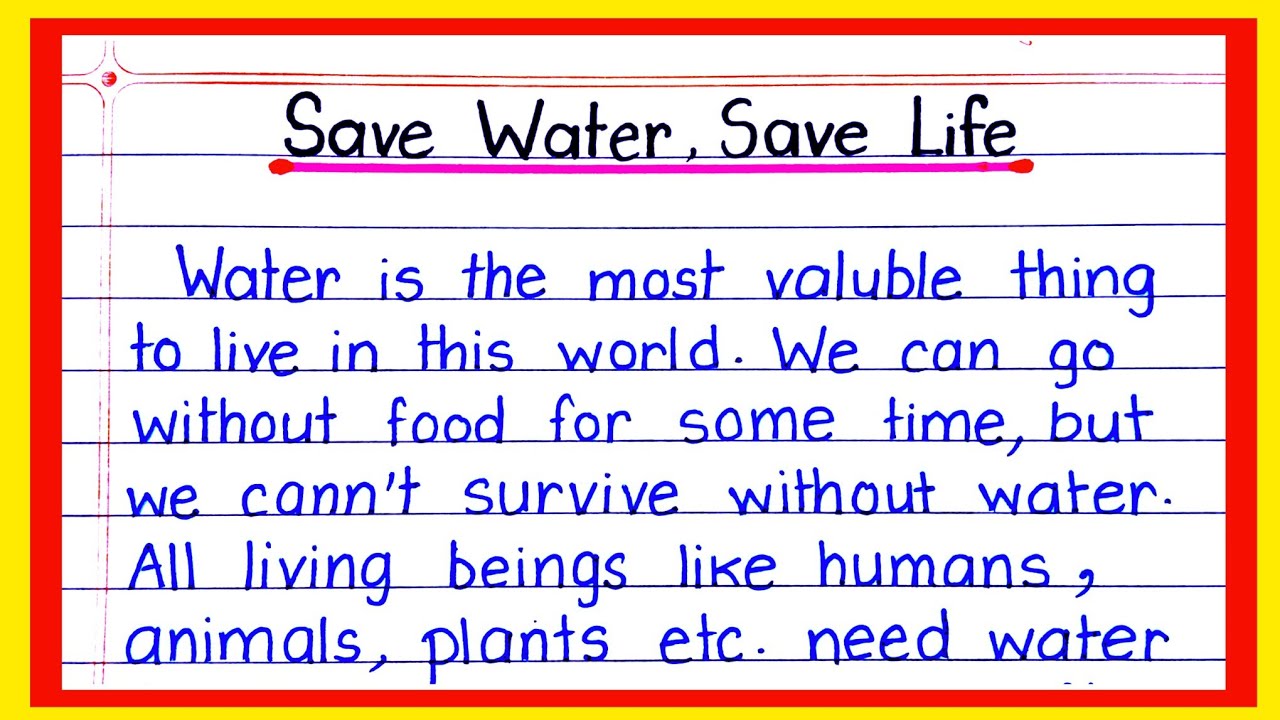 Save Water Save Life Essay in English | Write A Paragraph on Save Water ...