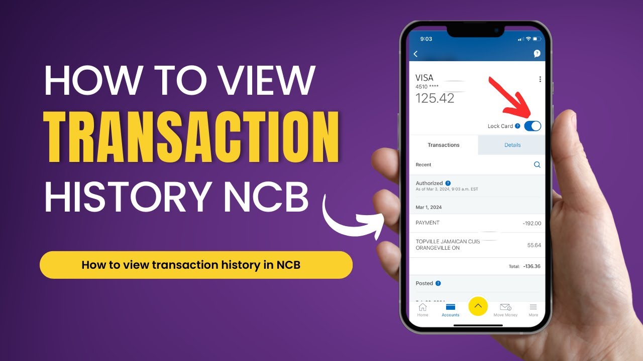 How to view NCB Transaction History - YouTube