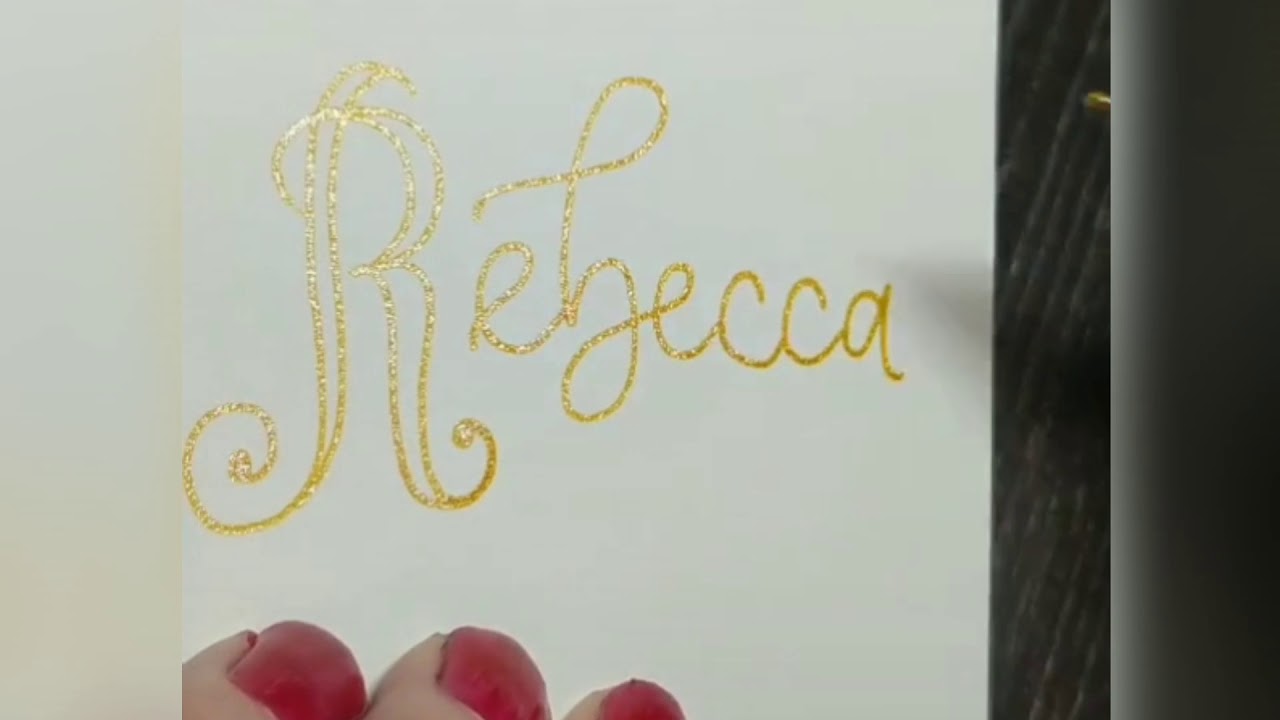 Rebecca modern calligraphy name - YouTube
