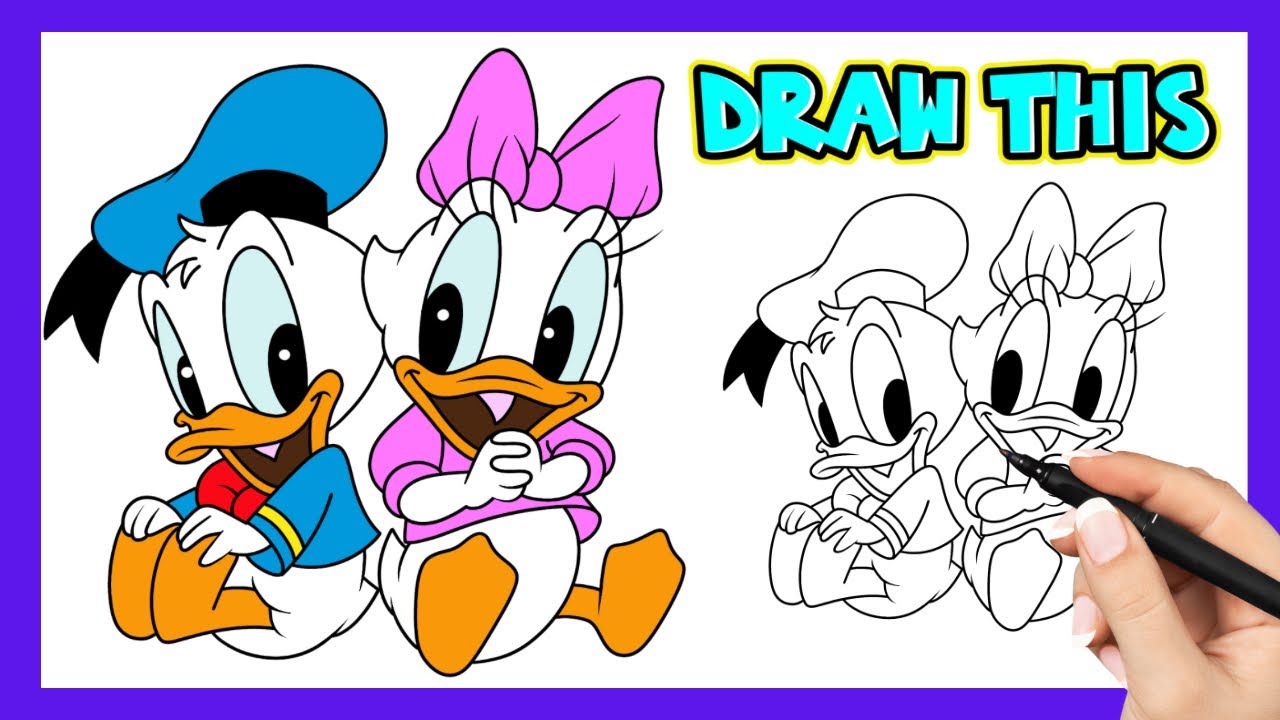 How to draw the gorgeous baby Donald and Daisy Duck Disney Clubhouse ...