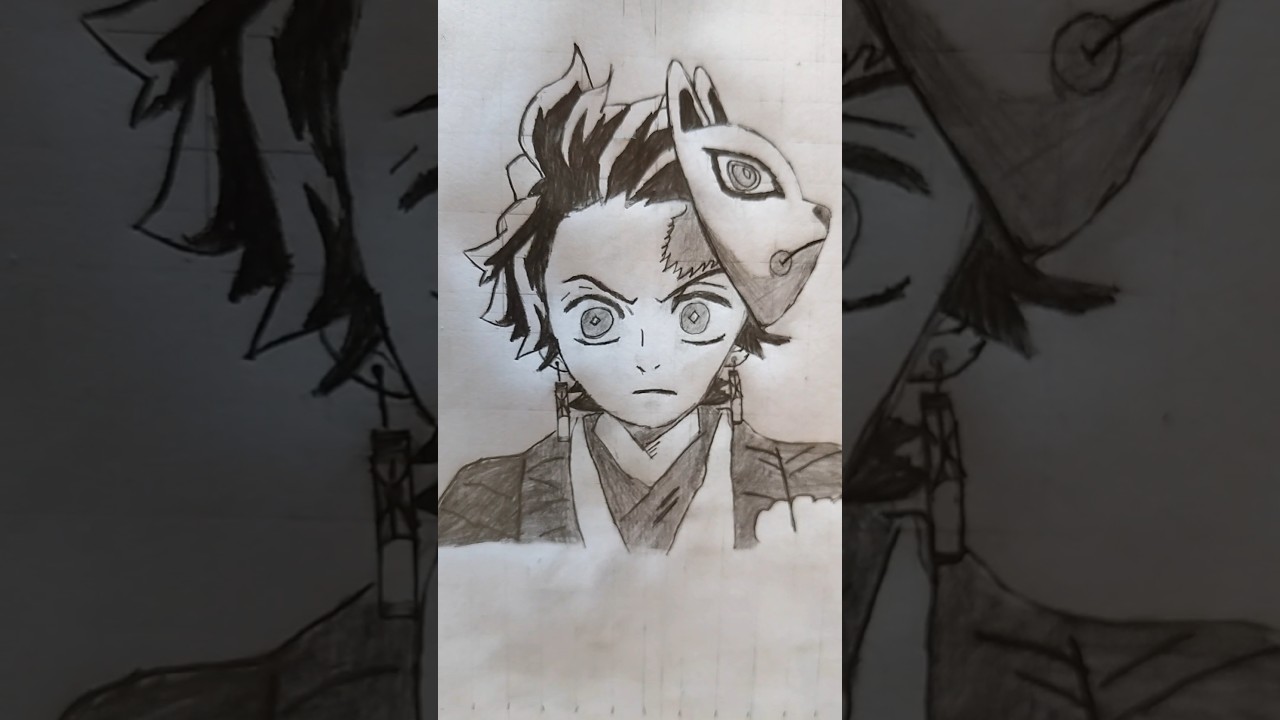 Simple Tanjiro Drawing 😈 - YouTube