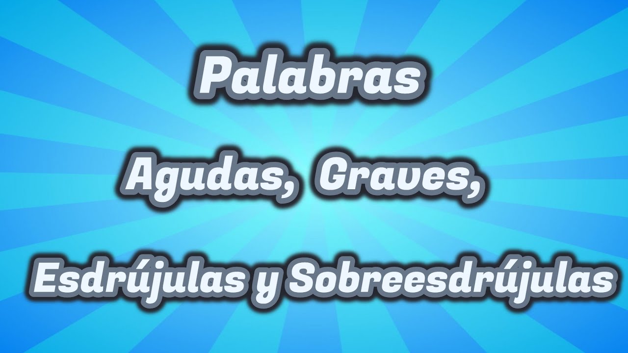 Palabras agudas, graves, esdrújulas y sobresdrújulas | Para niños de ...