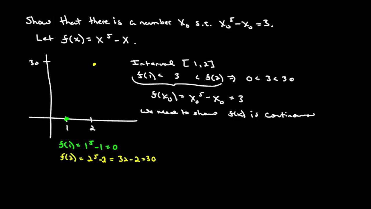 Video 325 Ch 3 Sec 1 Ex6 Using the Intermediate Value Theorem 20121630 - YouTube