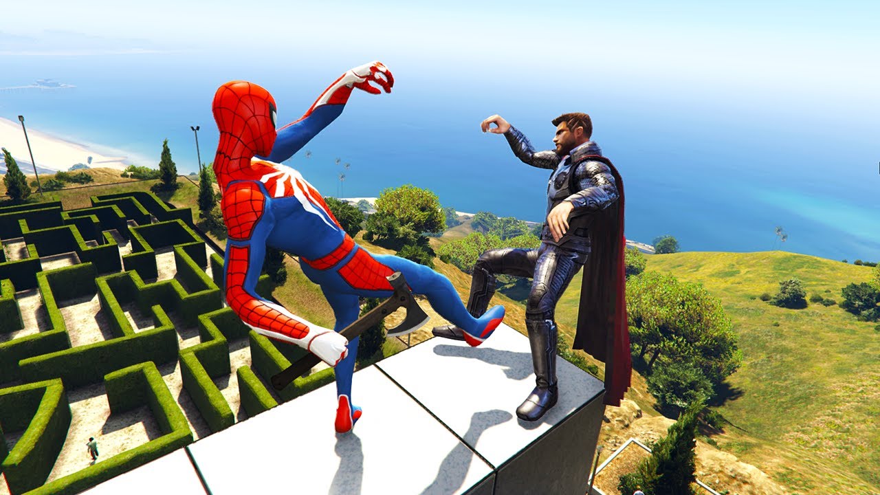 GTA V Spider Man Falling off Highest Buildings & Ragdoll Fails | GTA V ...