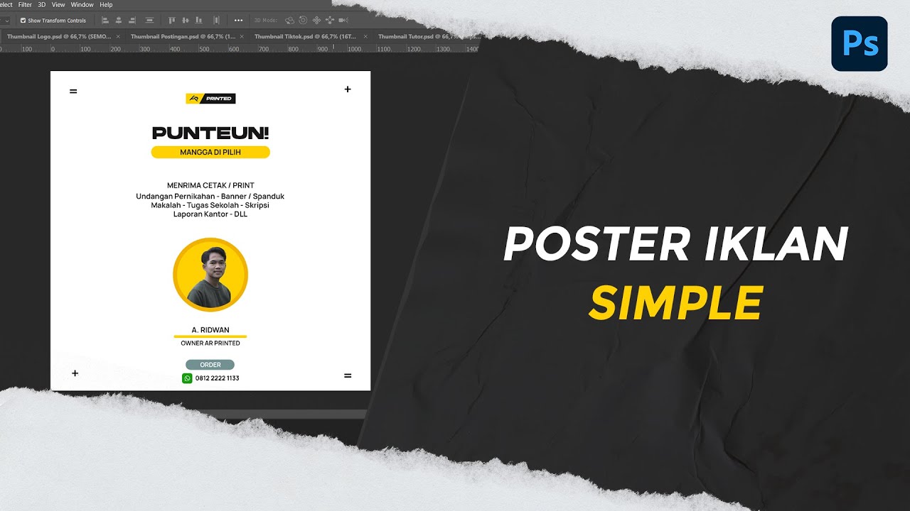 Cara Membuat Poster Iklan SIMPLE KEREN | Tutorial Photoshop #17 - YouTube