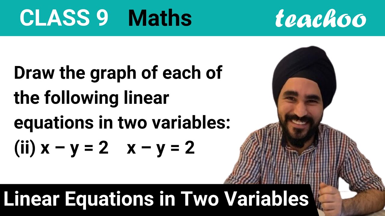 Draw the graph of linear equation: x - y = 2 - Class 9 Maths - Teachoo ...