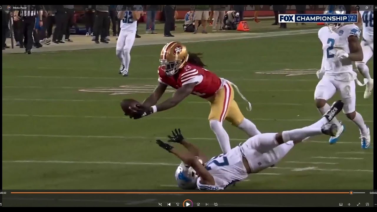 Brandon Aiyuk amazing catch vs lions in NFC championship game. - YouTube