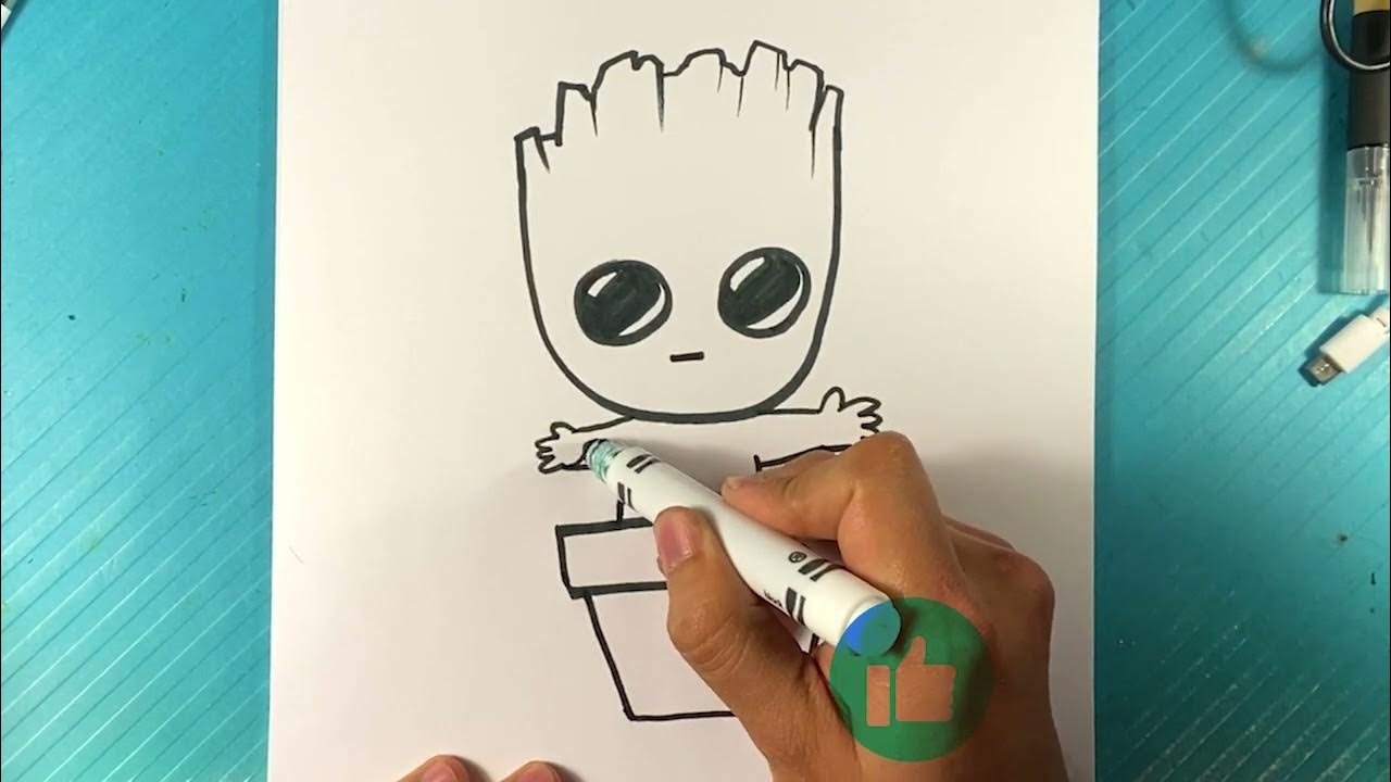 EASY How to Draw GROOT - Chibi - YouTube
