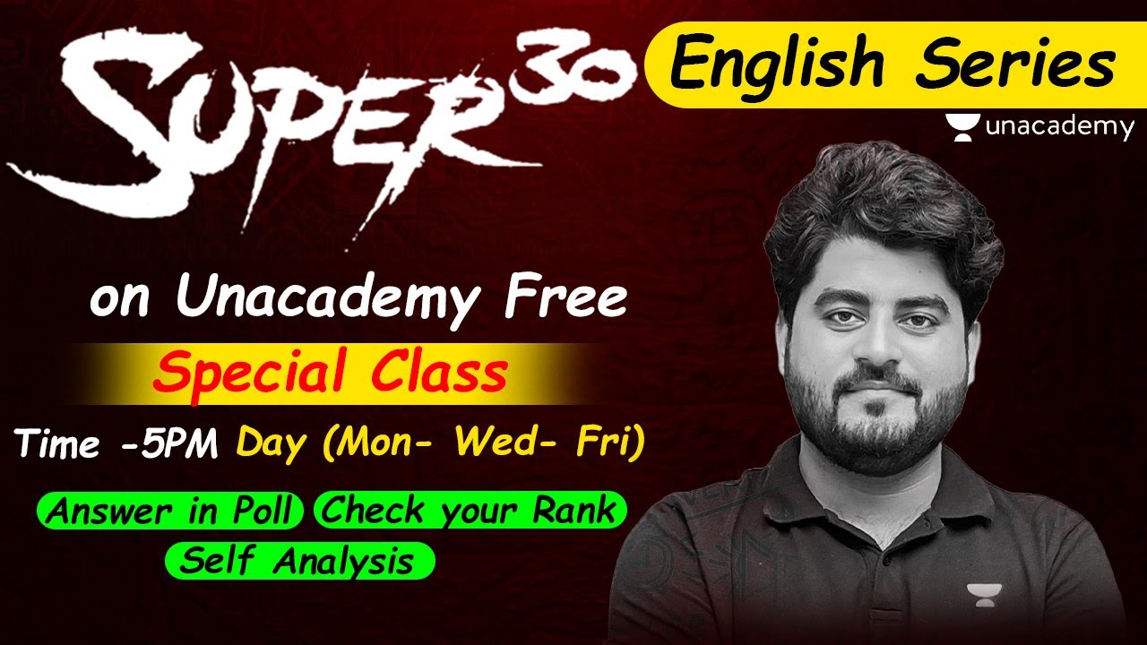 🔥Super30 English Series: Free Class for Bank Aspirants by Vishal Sir - YouTube