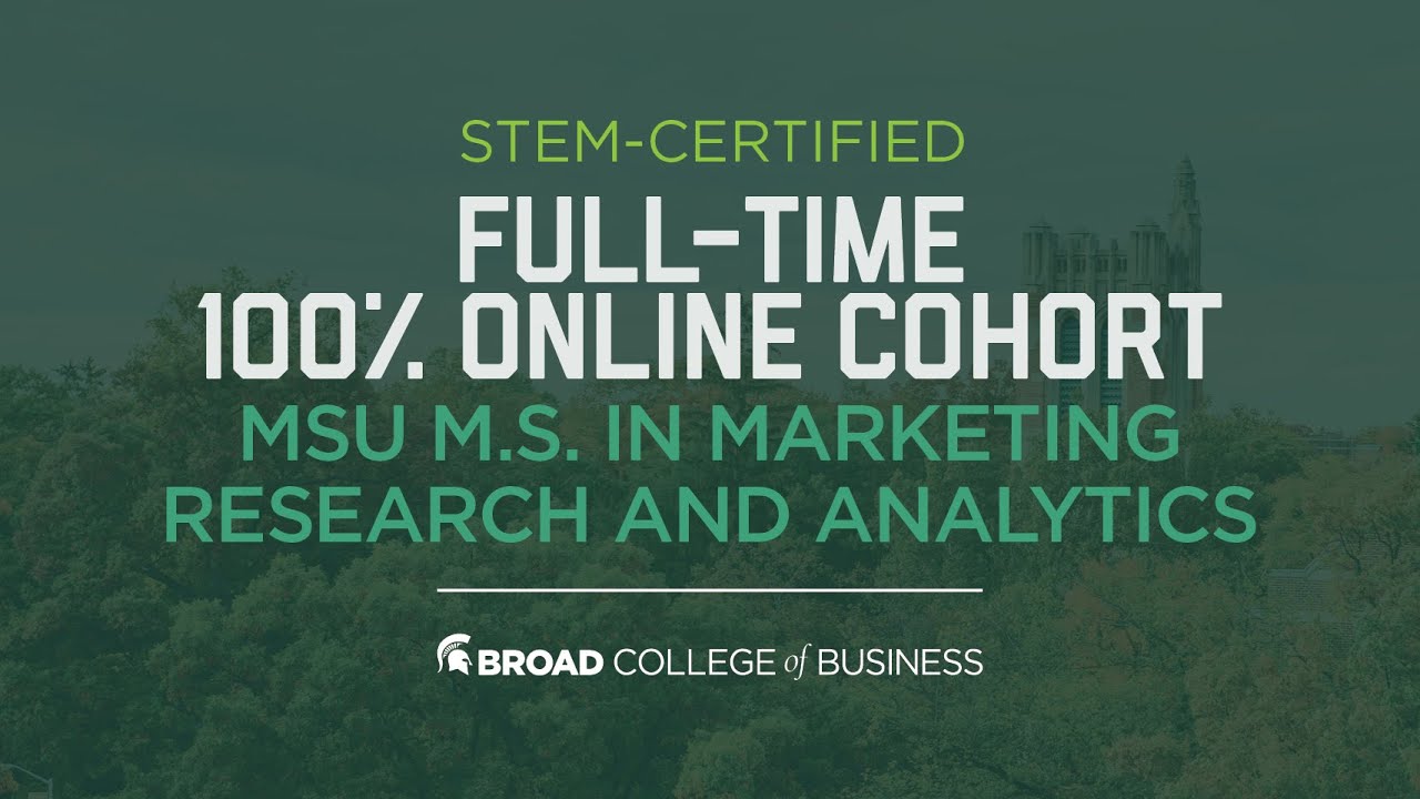 MSU Master of Science in Marketing Research Program Full-Time 100% ...