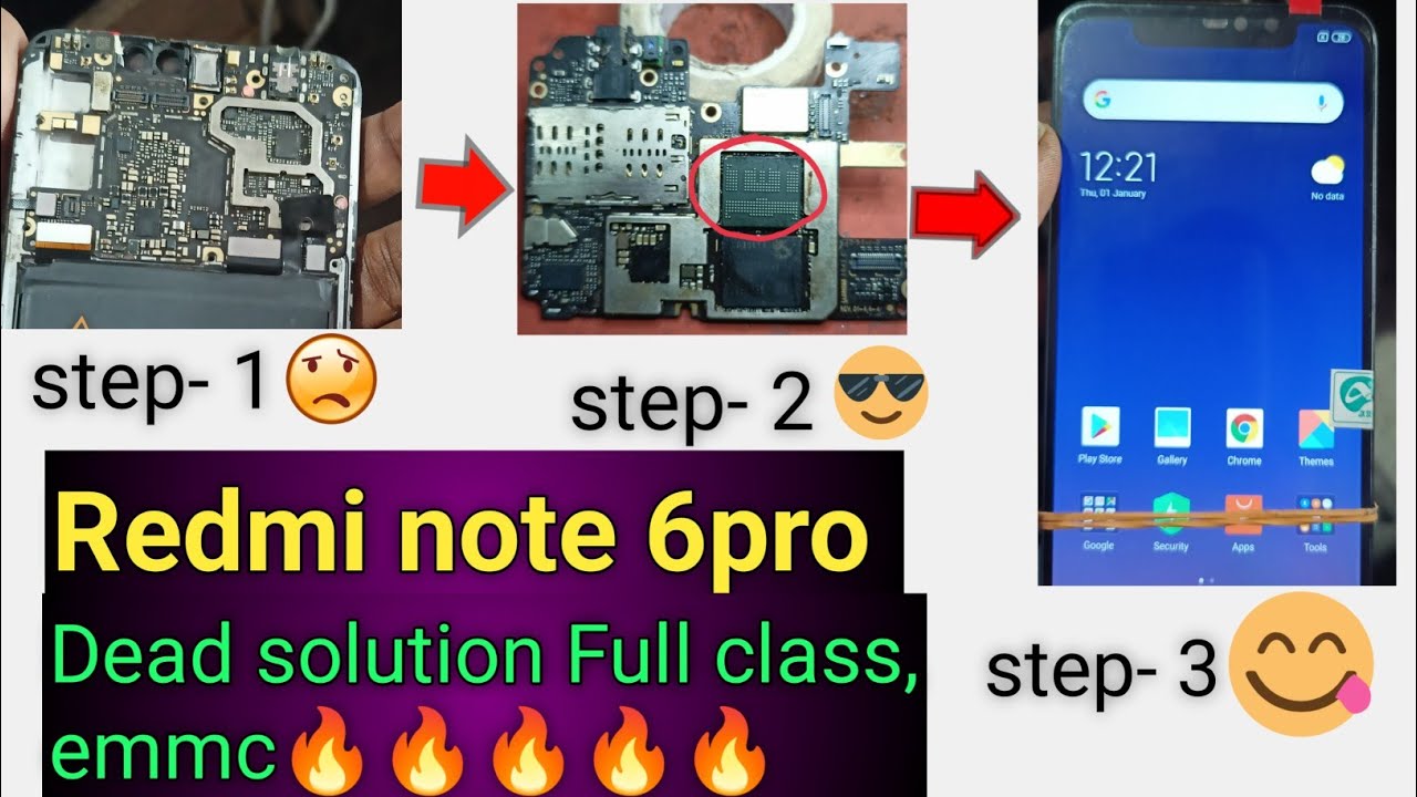 Redmi note 6 pro dead auto port. Full class video. Redmi mobile emmc change very easy way - YouTube