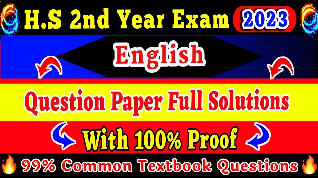 HS 2023 English Question Paper Solution | HS 2nd Year English Question ...