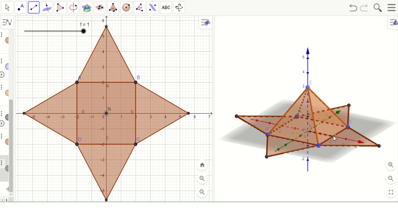 CREACION DE UNA PIRAMIDE BASE CUADRADA EN GEOGEBRA - YouTube