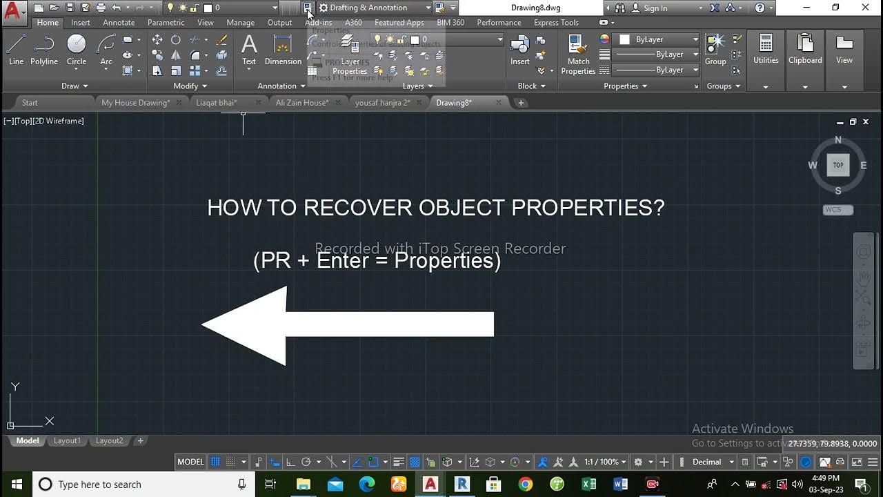 how to recover missing properties in AutoCAD? - YouTube