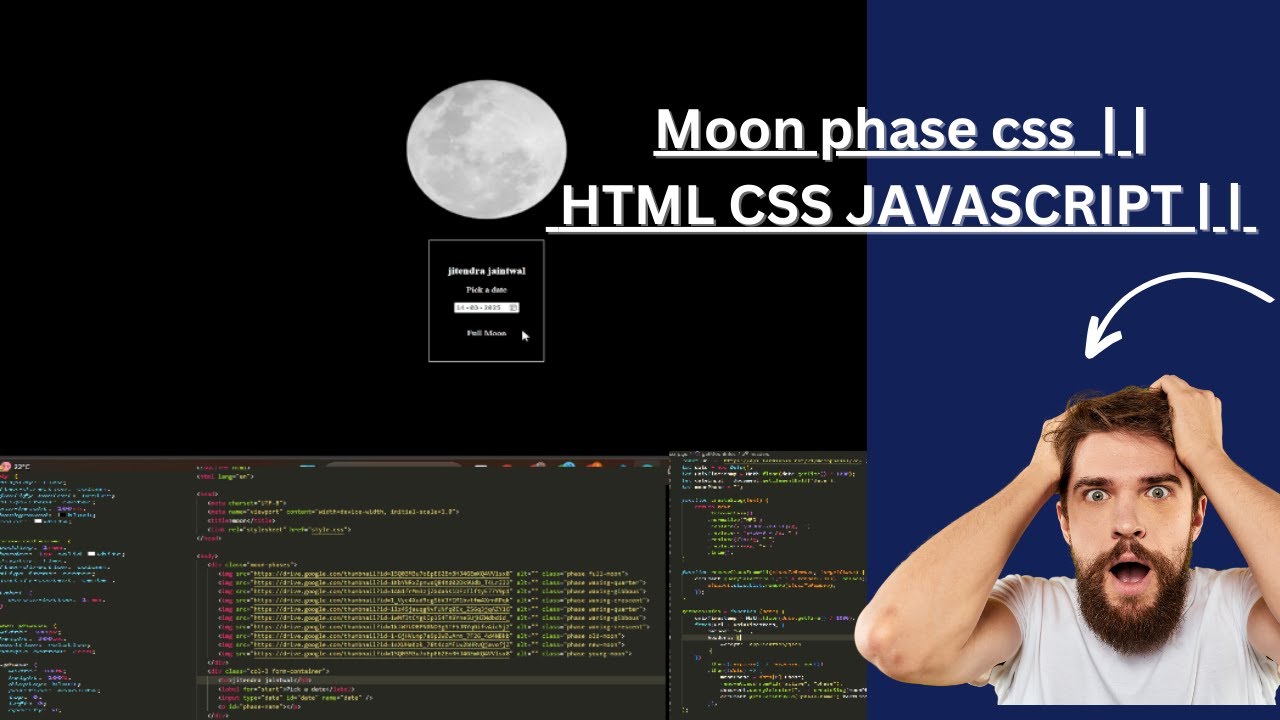 Moon Phases Html Css Javascript Moon Coding Javascript 7688