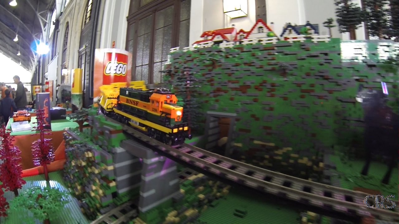 LEGO TRAIN SHOW 2016 LAYOUT 9V GO PRO RIDE - YouTube