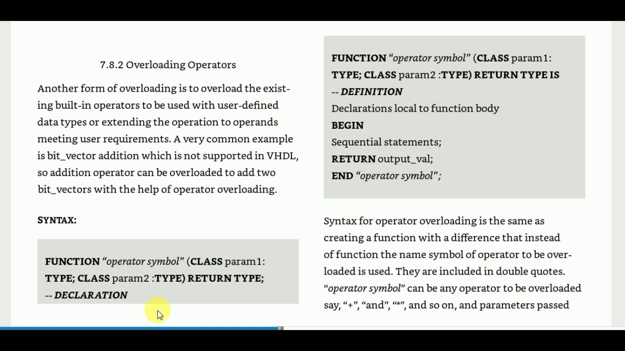 Vhdl Tutorial Operator Overloading Youtube 4139