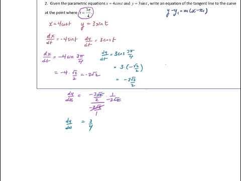 BC_9.3a_Parametric Equations and Calculus - YouTube
