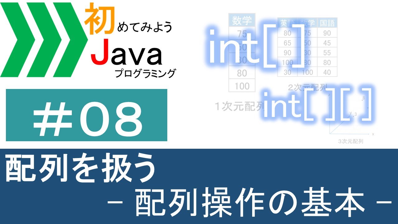 【初めてみようjava8】配列を扱う―配列操作の基本―|javaプログラミングのゆるふわレシピ Youtube