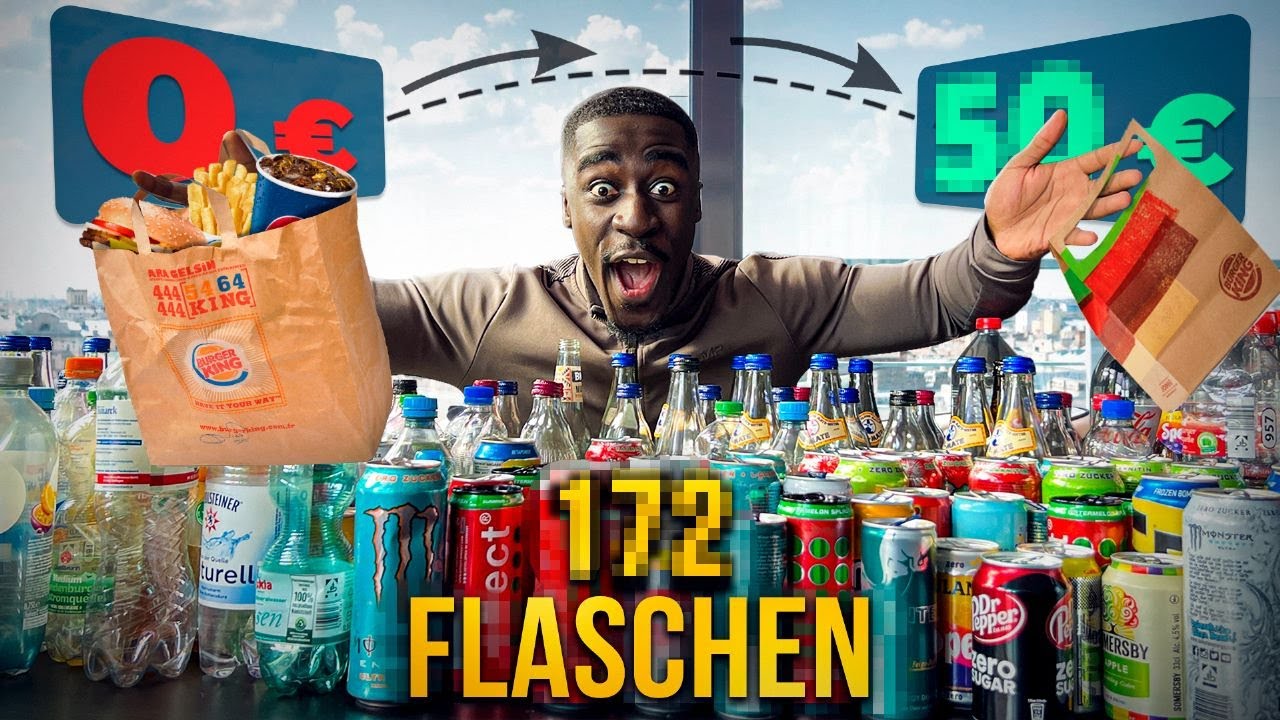 1 Tag lang Pfandflaschen GELD sammeln | SELBSTEXPERIMENT - YouTube