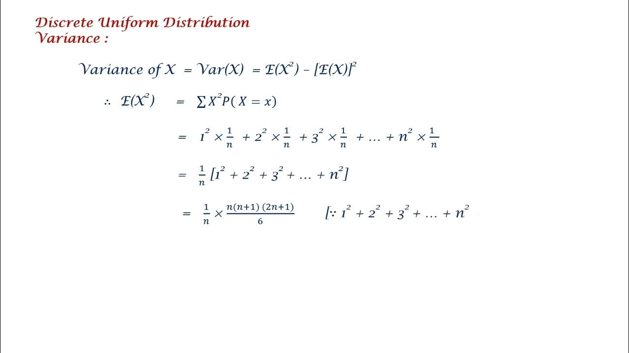 Discrete Uniform Distribution Variance - YouTube