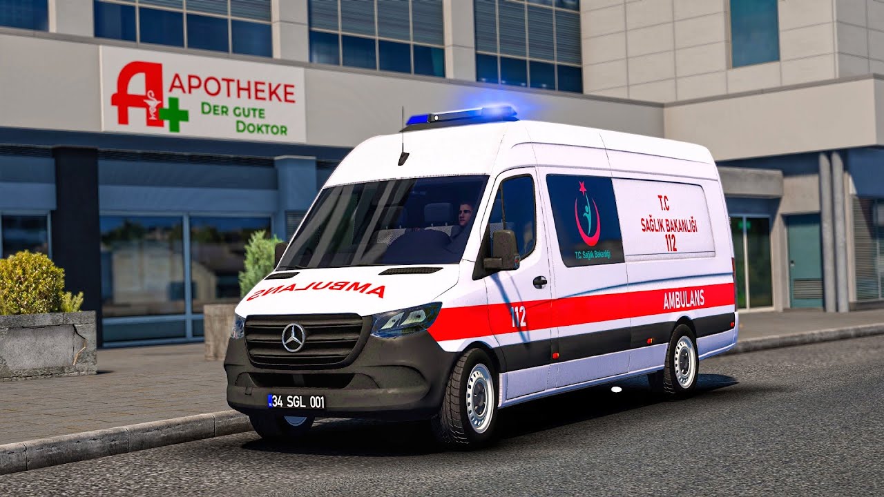 Mercedes Benz Sprinter Ambulance | ETS2 1.53 Bus mods - YouTube