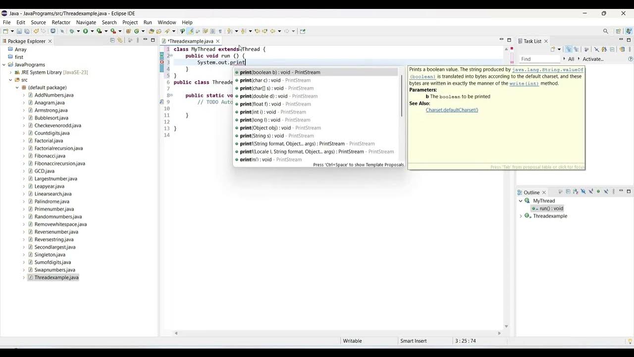 Implement Thread Using Thread Class - YouTube