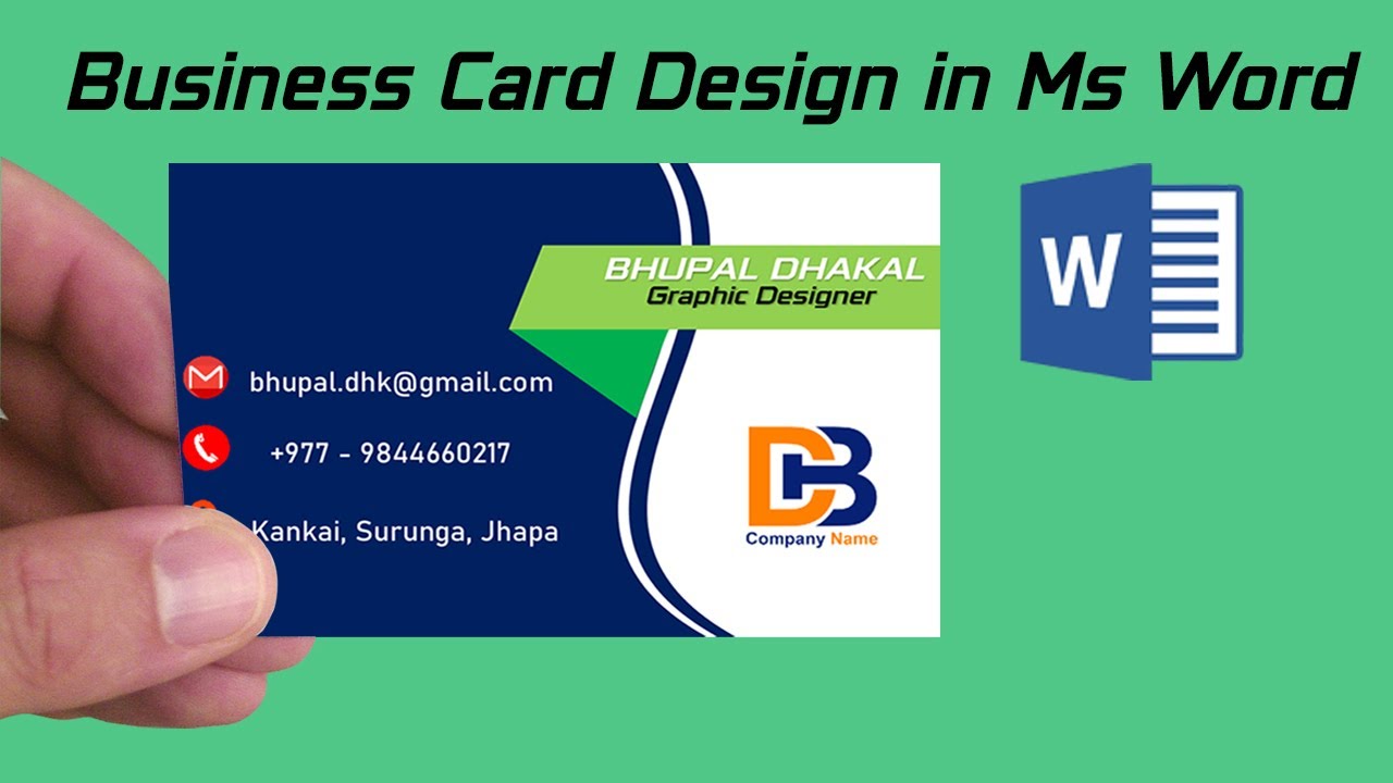Business Card Design in ms word 2010 - YouTube