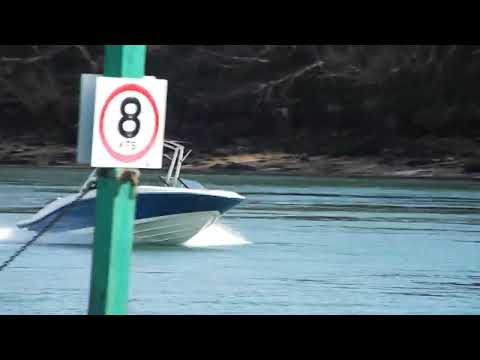 Fast Motor Boat on passage to SW Menai Bridge