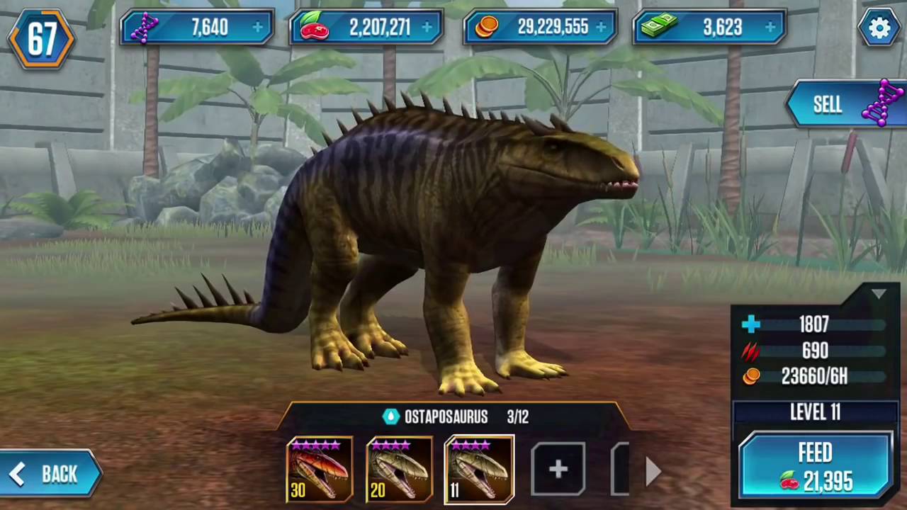 OSTAPOSAURUS LEVEL 40 NEW HYBRID Jurassic World The Game - YouTube