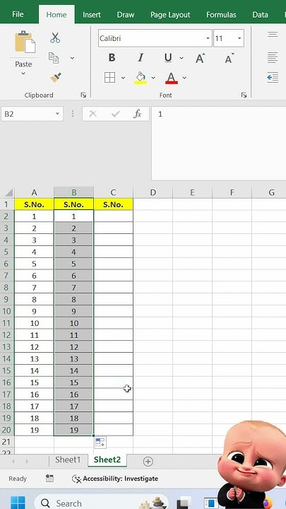 Automatic serial number in Excel Shortcut Formula 😮 Serial Number in Excel Shortcut #exceltips ...