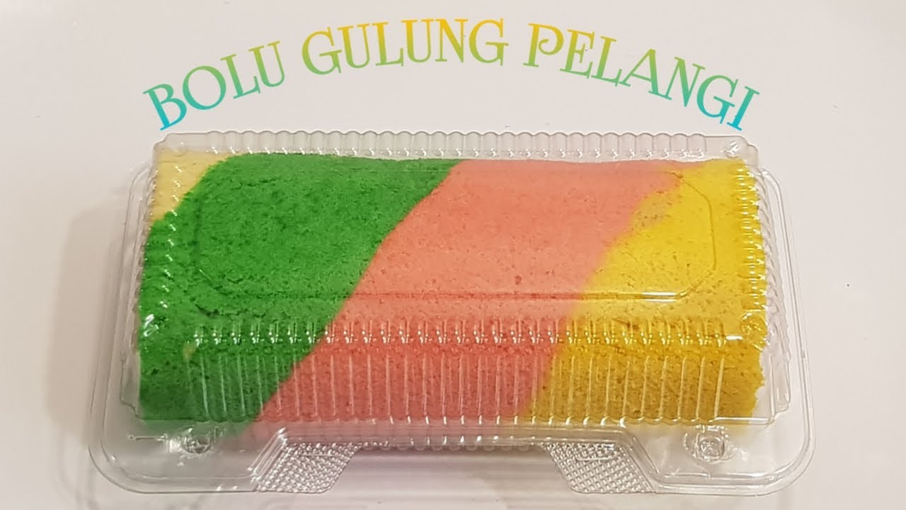 Cara membuat cake gulung pelangi - YouTube