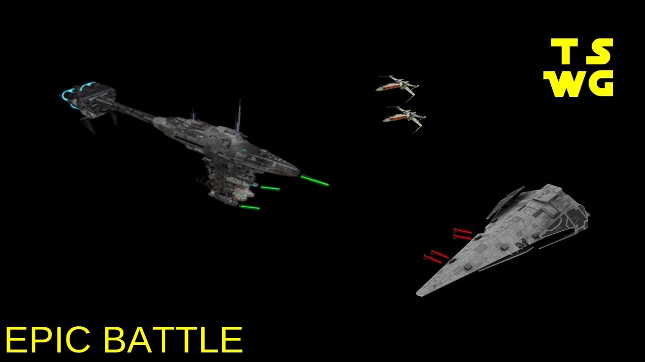 Imperial Raider-class corvette and 2 X-wing vs. Nebulon-B - Star Wars ...