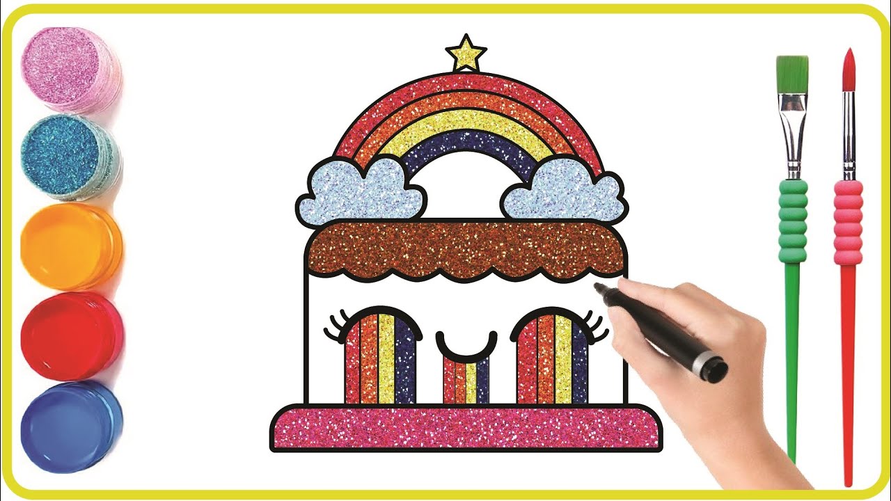 Learn to Draw & Color a Rainbow Cake The EASIEST Way for Kids! - YouTube