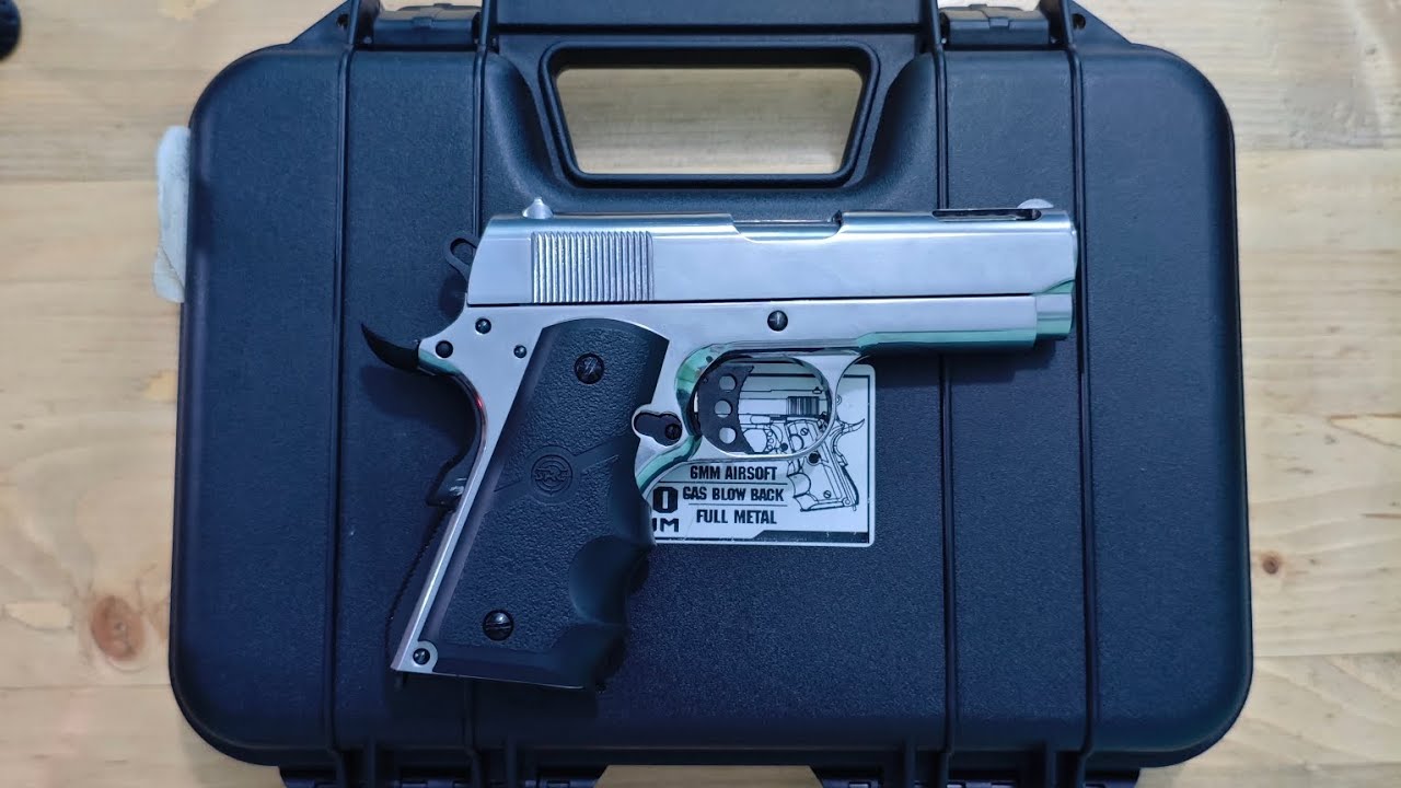 #review gbb src srv10 1911 compact silver resmi grafir - YouTube