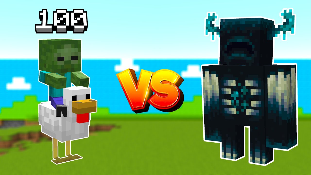 100 CHICKEN JOCKEYS vs Warden [Minecraft Mob Battle] - YouTube