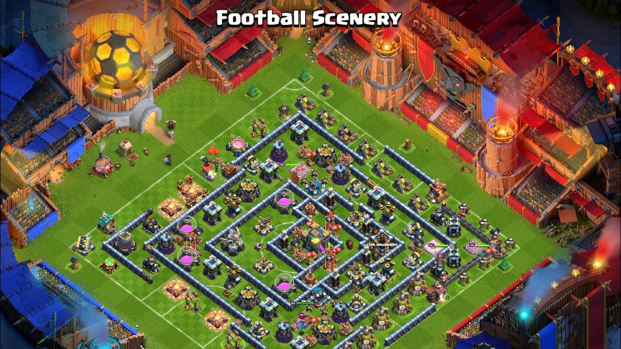 Football Scenery Overview (Clash of Clans) #ClashWithHaaland - YouTube