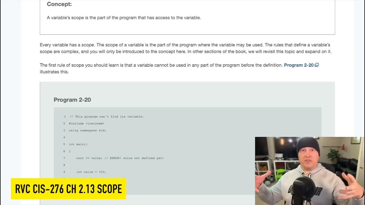 CIS 276 Ch 2 13 Scope - YouTube
