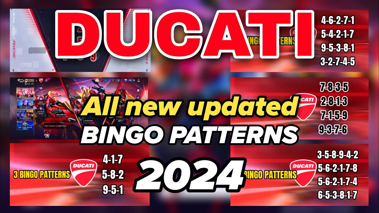 ducati event all new updated Bingo patterns 2024 #ducatibingopatterns # ...