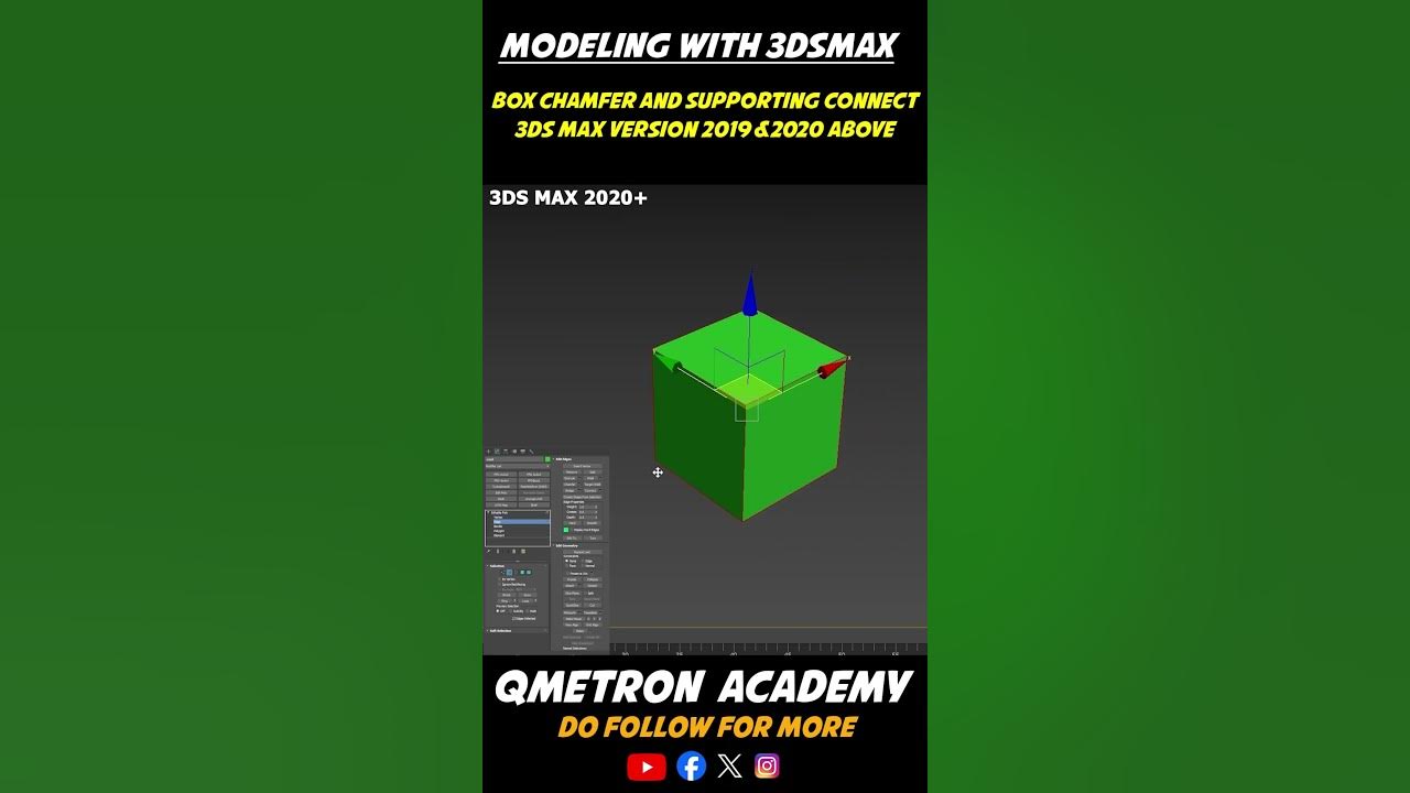 Box Chamfer and Supporting Connect in 3dsMax | Qmetron Academy #malayalamtutorial ...