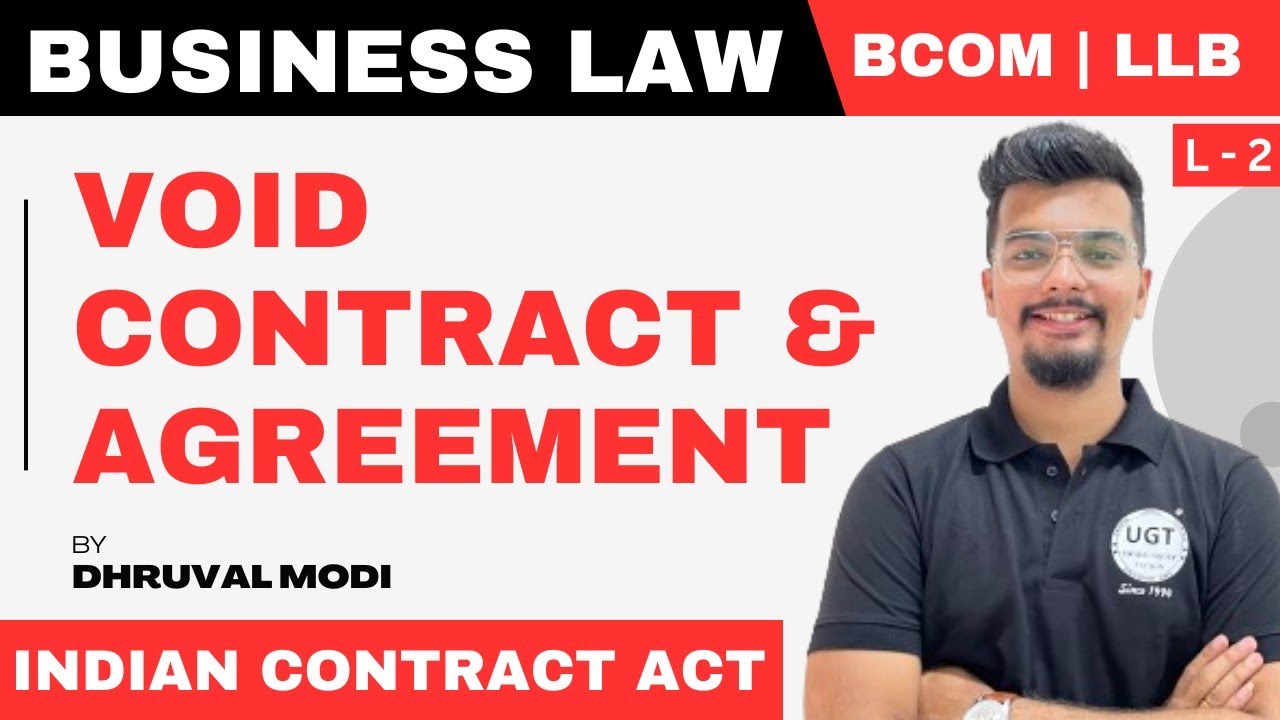 Void Contract & Agreement | Business Law-1 | Bcom Sem 5 | Lecture - 2 | UGT - YouTube