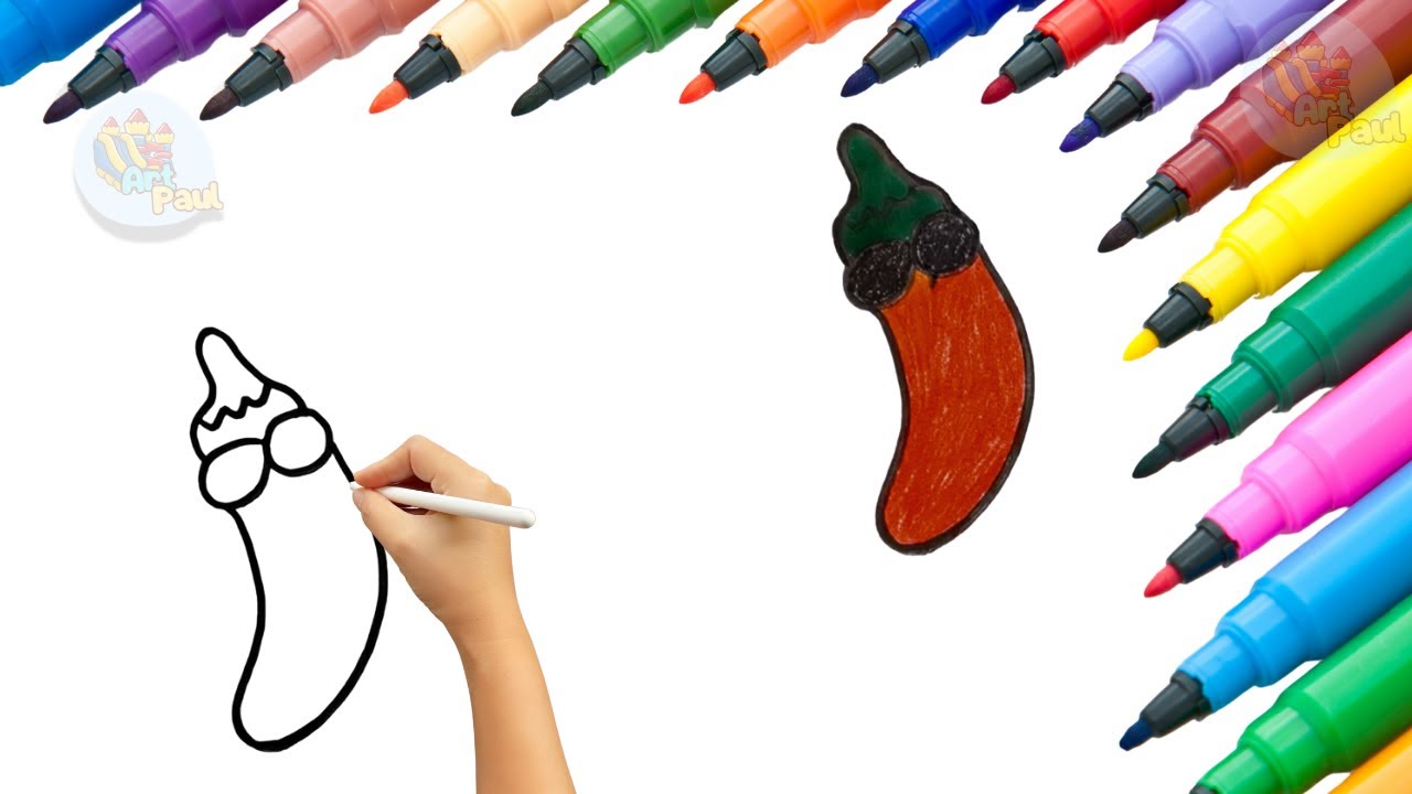 How To Draw cute Chile Drawing, Painting & Coloring For Kids and ...