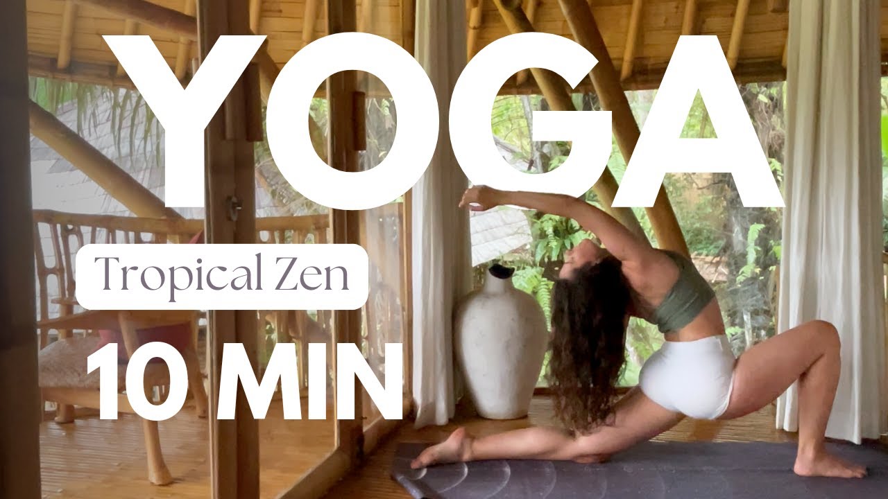 Tropical Zen: 10-Min Yoga for Stress Relief in Bali - YouTube